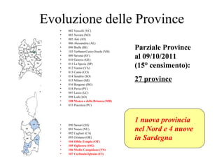 Evoluzione delle Province | PPT