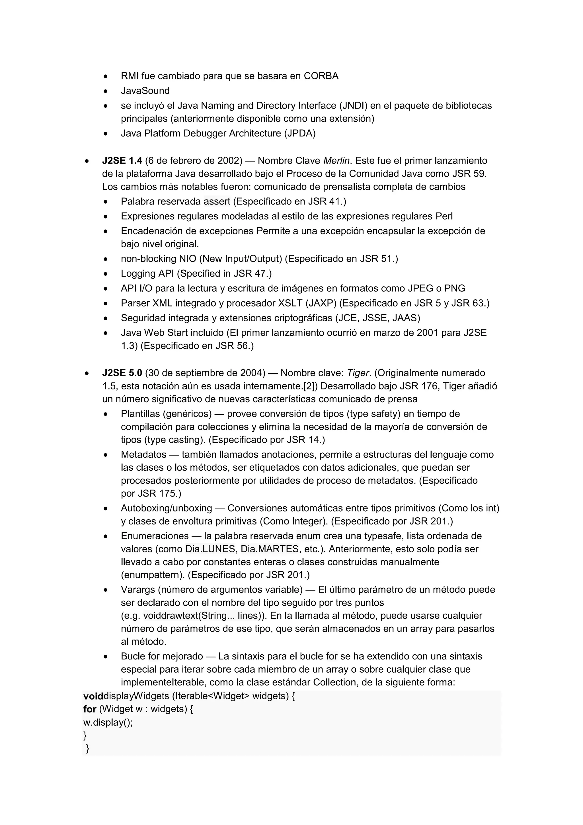 Evolución de java | PDF