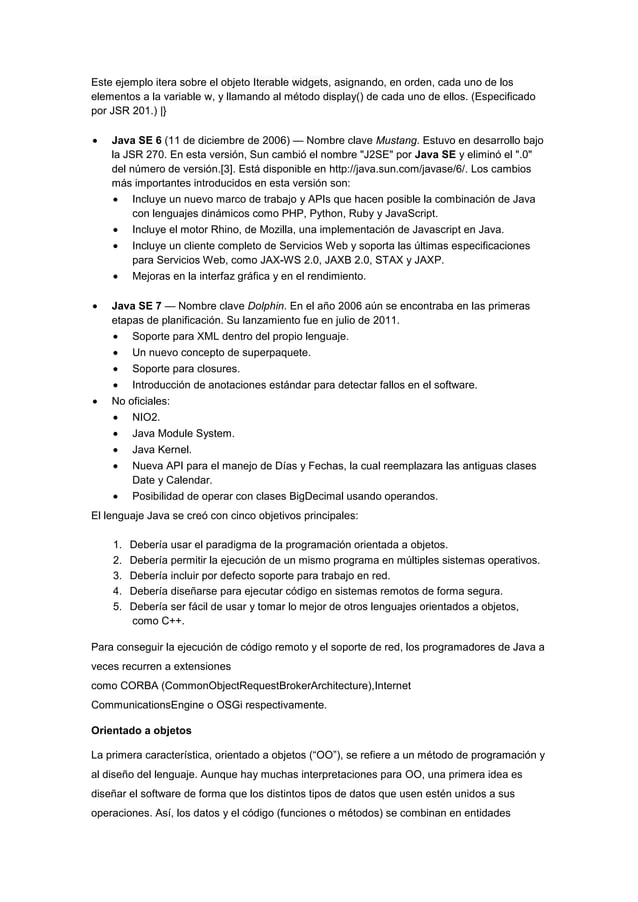Evolución de java | DOCX | Computing | Technology & Computing