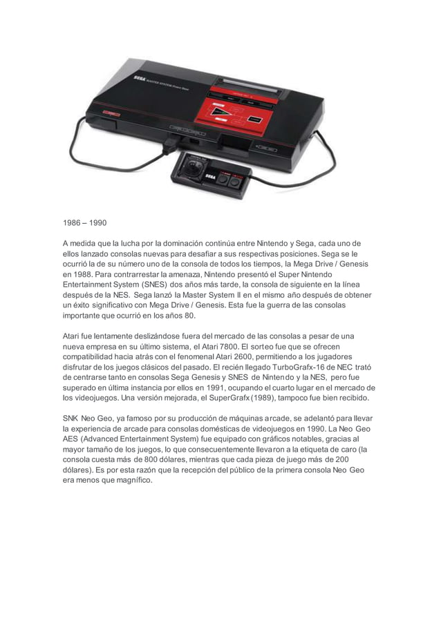 Evolución de las consolas de videojuegos | DOCX
