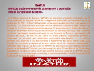 Evolución legal del turismo en Venezuela | PPTX