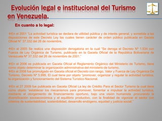 Evolución legal del turismo en Venezuela | PPTX