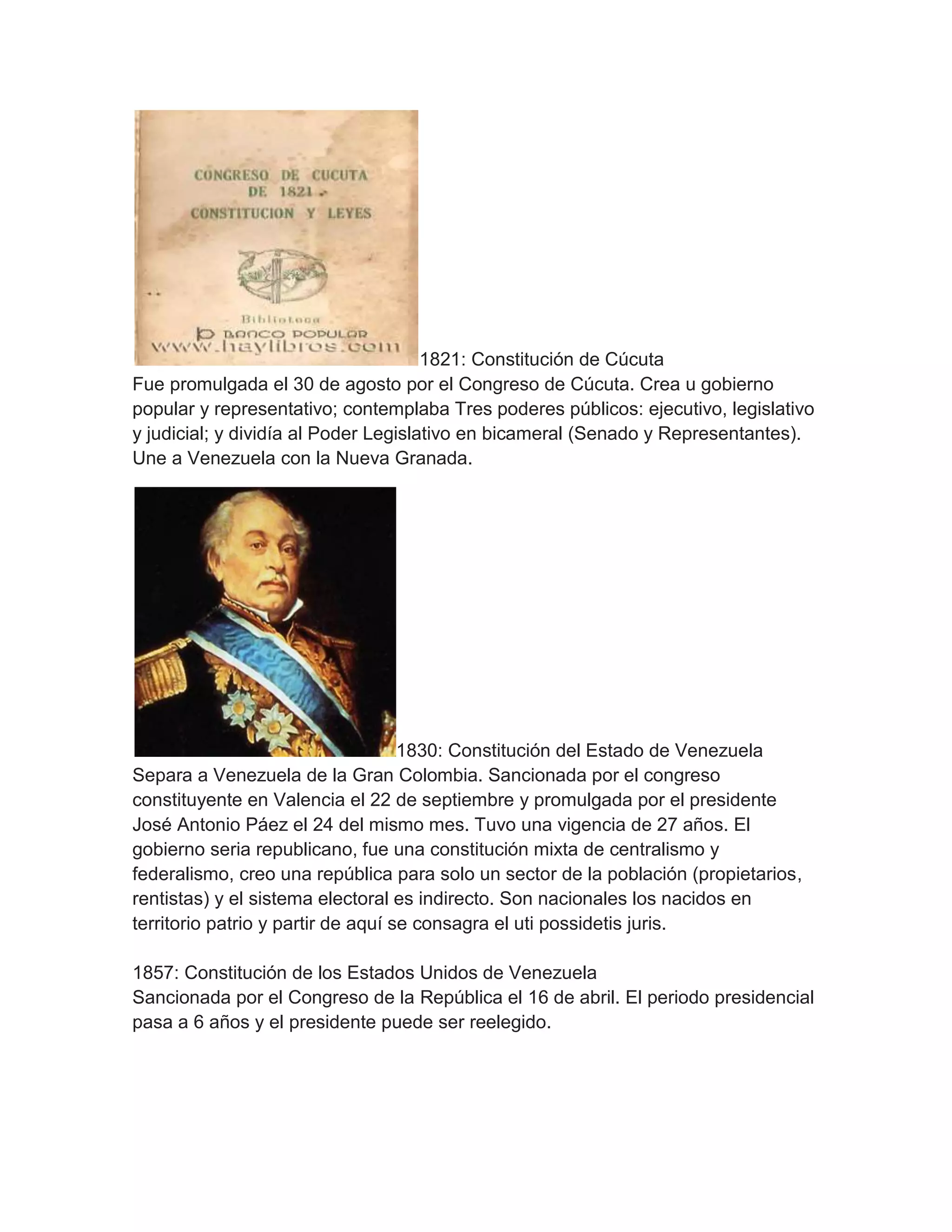 Evolucion de la constitucion de venezuela | DOCX | Civic affairs | Politics