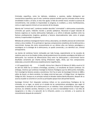 Evolucion de la criminología | DOCX