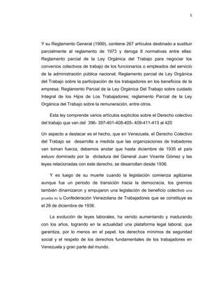 Evolucion del Derecho laboral colectivo en venezuela. | PDF