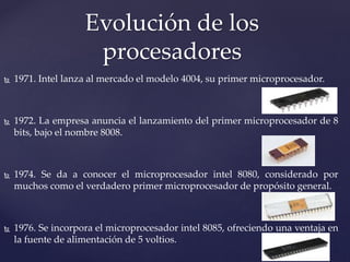 Evolucion de los procesadores | PPTX
