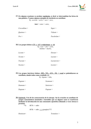 Evolucion fonetica | DOC