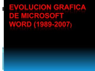 Evolucion grafica de microsoft word (1989 2007) | PPTX