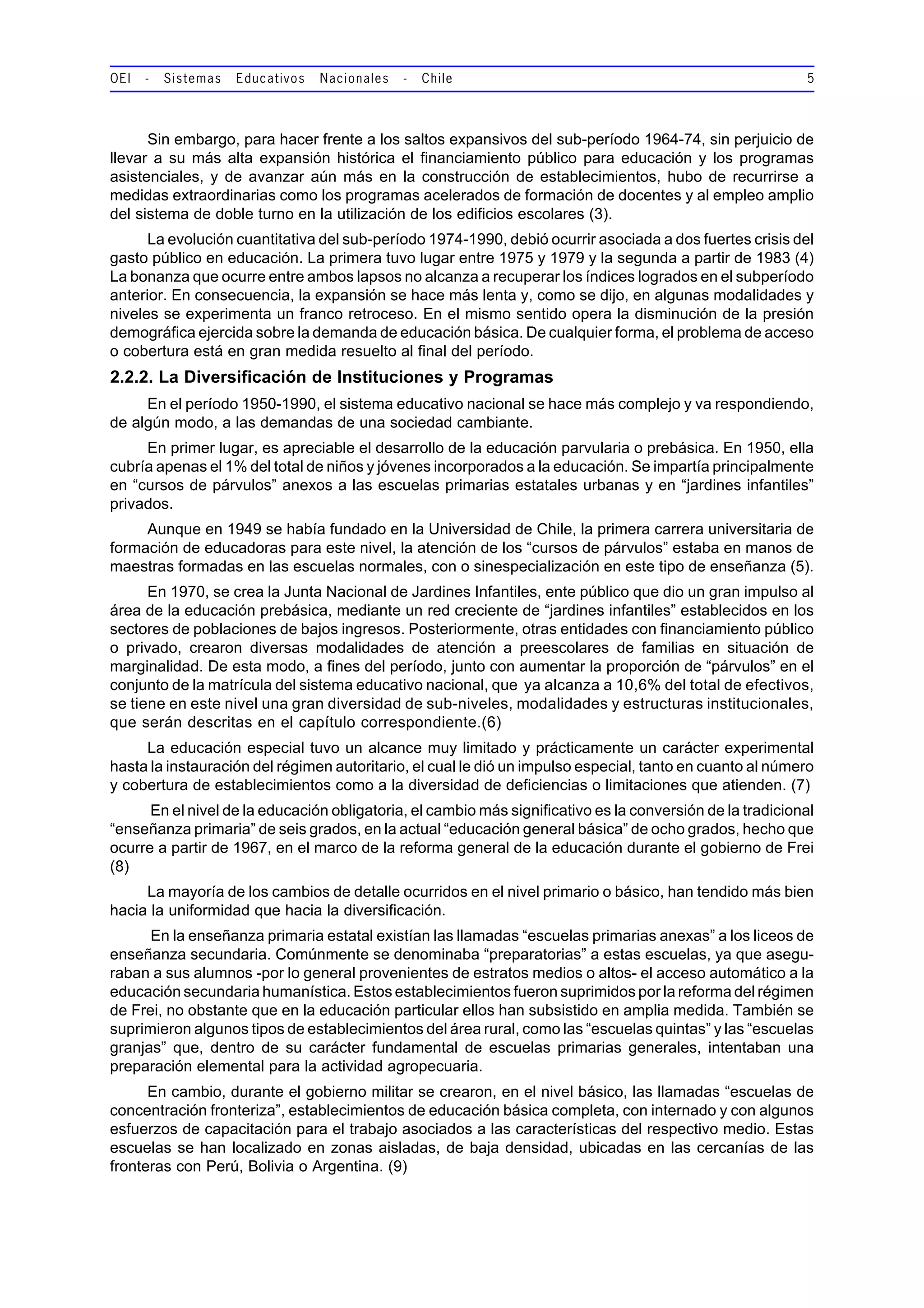 Evolucion historica de la educacion en c hile cristian cox | PDF