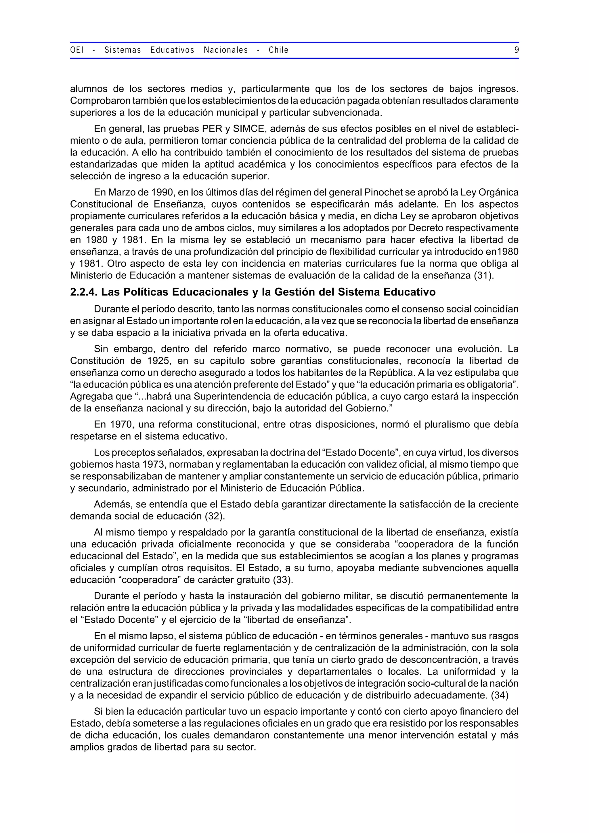 Evolucion historica de la educacion en c hile cristian cox | PDF