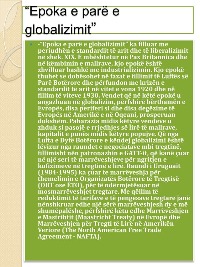 Evolucioni historik i globalizmit | PPTX