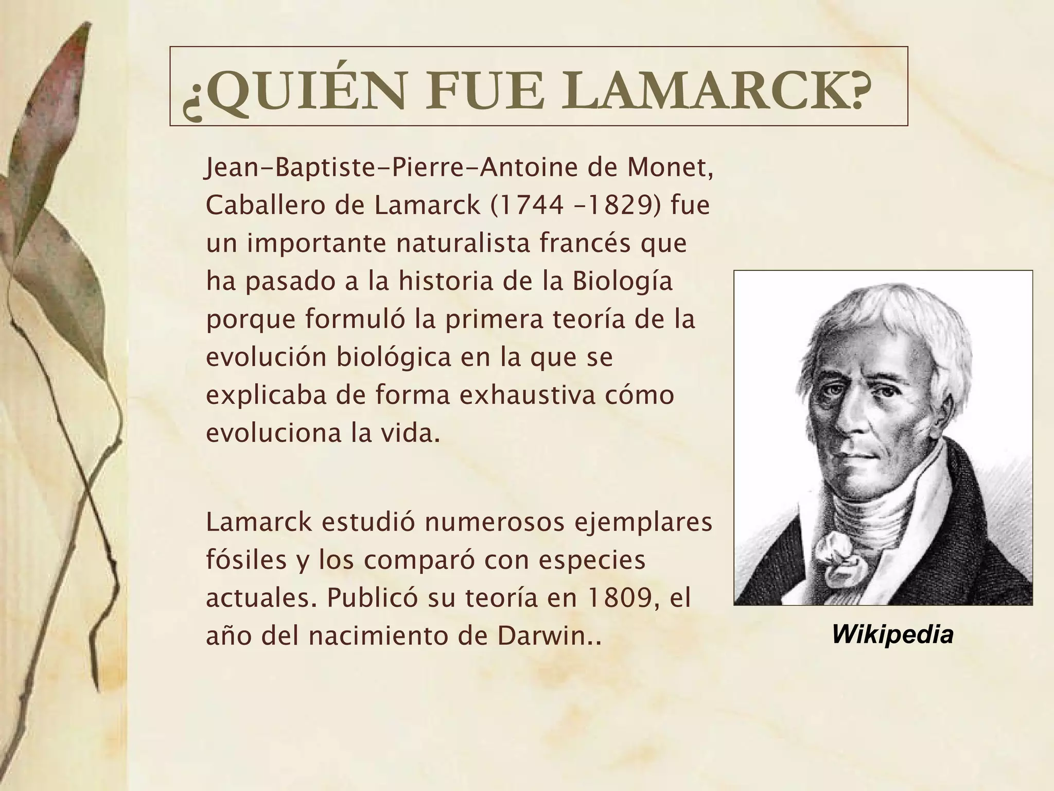 Teoría evolucionista de Lamarck | PPT