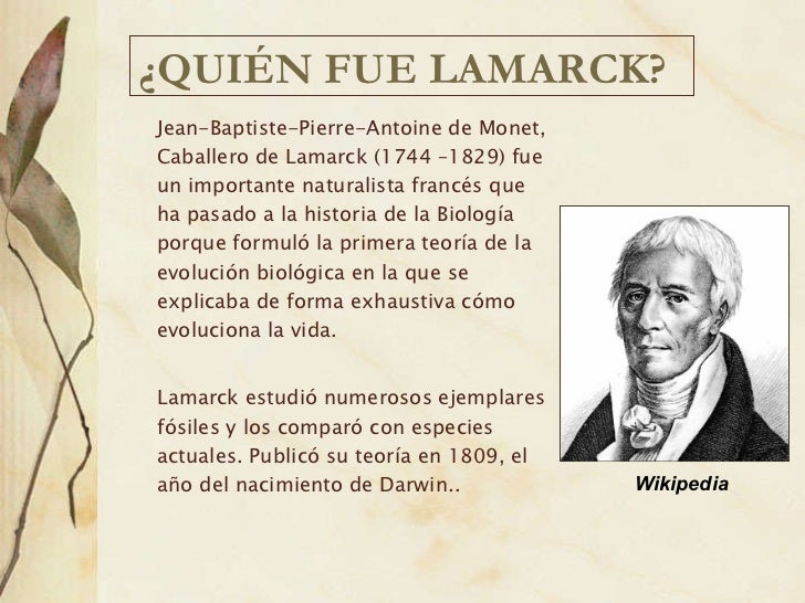 Teoría evolucionista de Lamarck