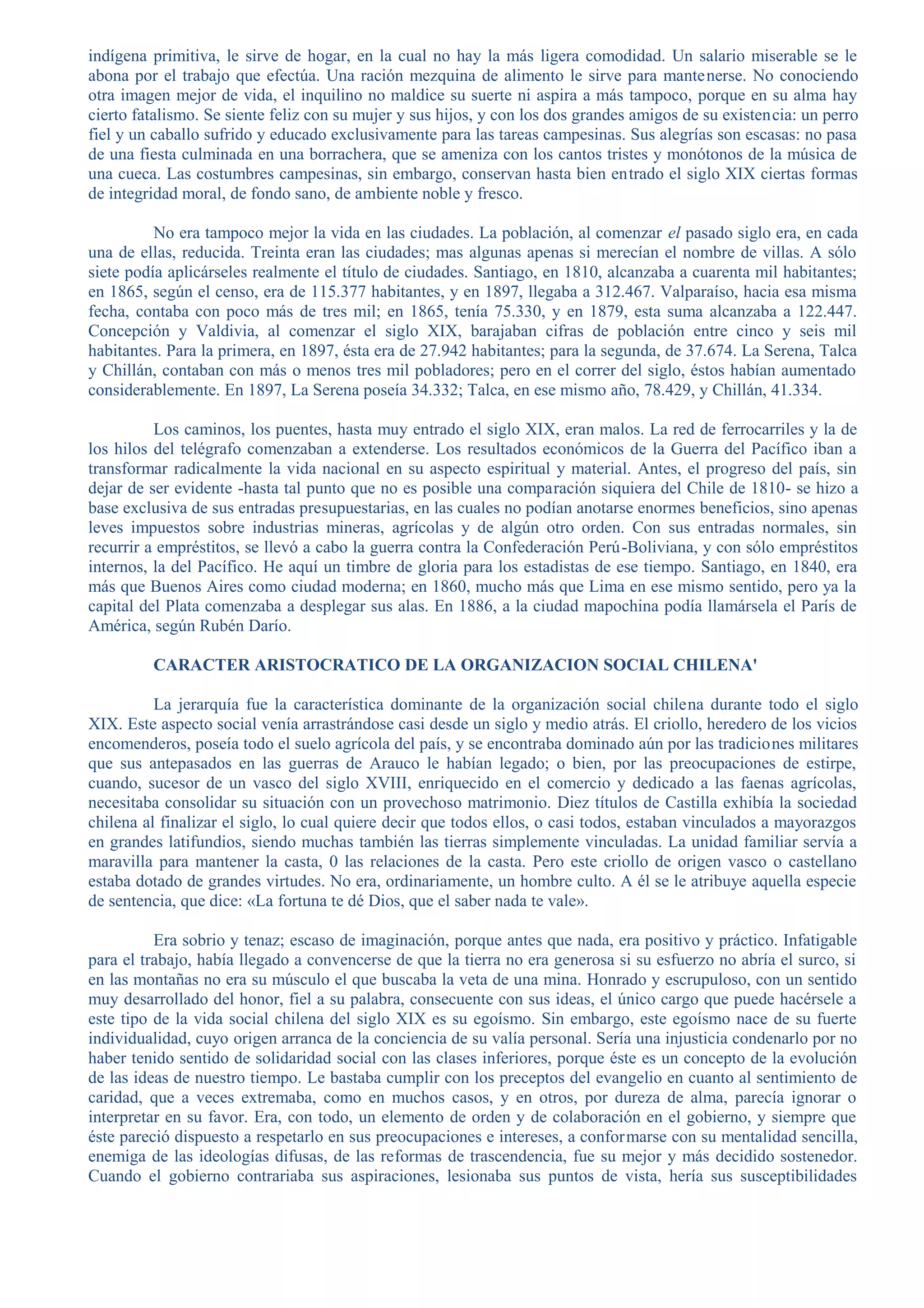 LA EVOLUCIÓN SOCIAL DE CHILE EN EL SIGLO XIX | DOC | Genealogy and ...