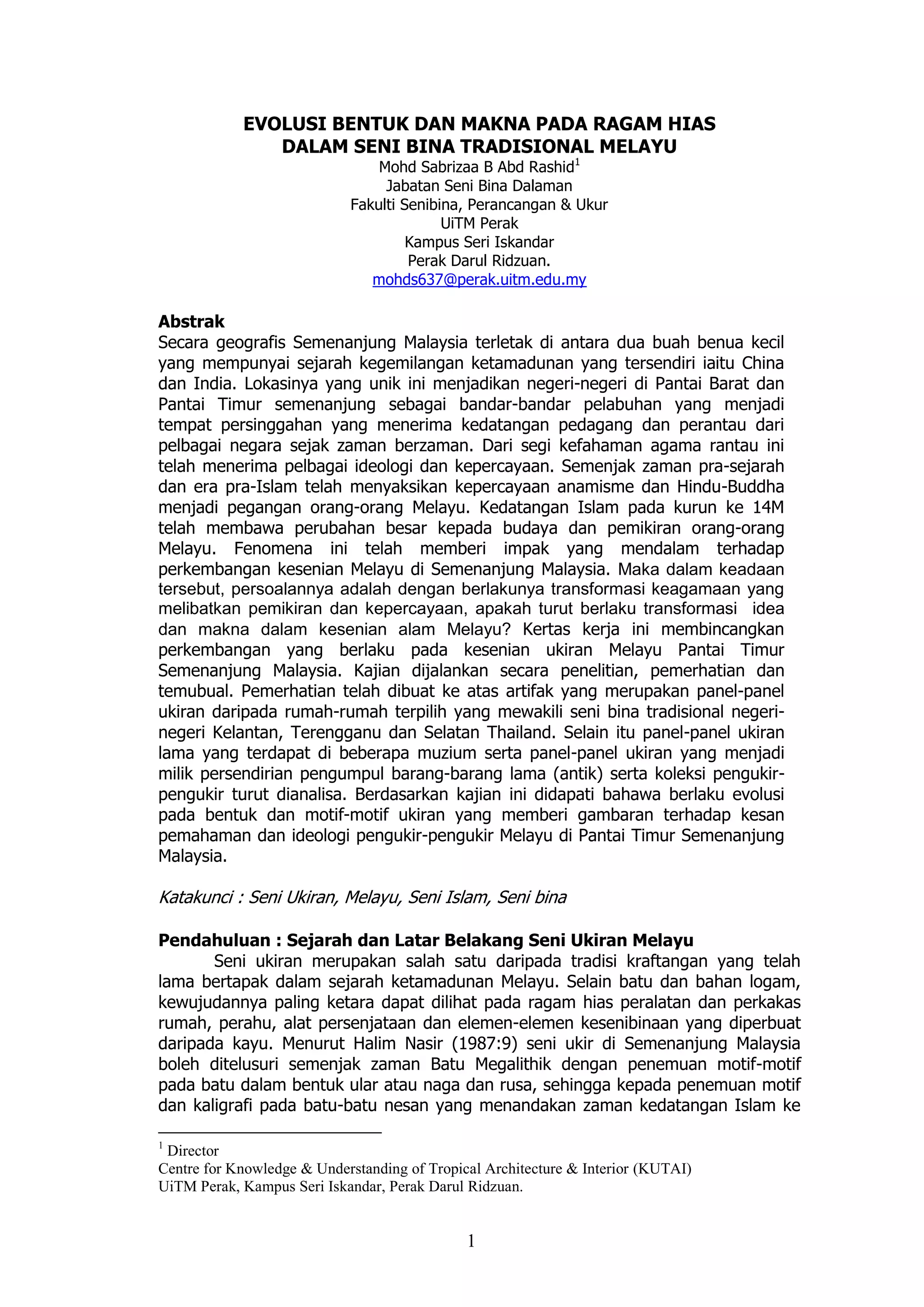 Evolusi bentuk dan makna dalam simbolisme seni bina dr. sabrizaa | PDF