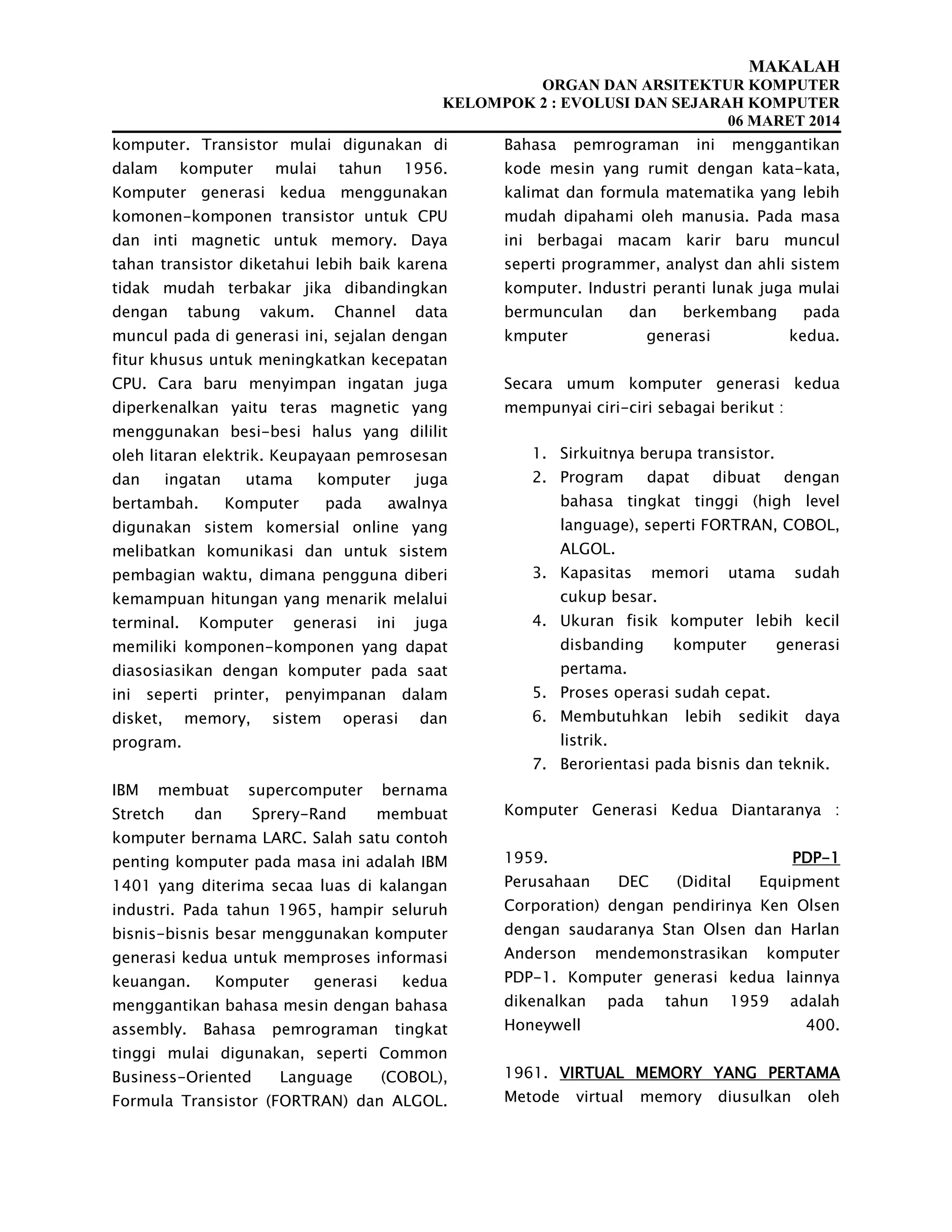 Evolusi dan sejarah komputer | PDF