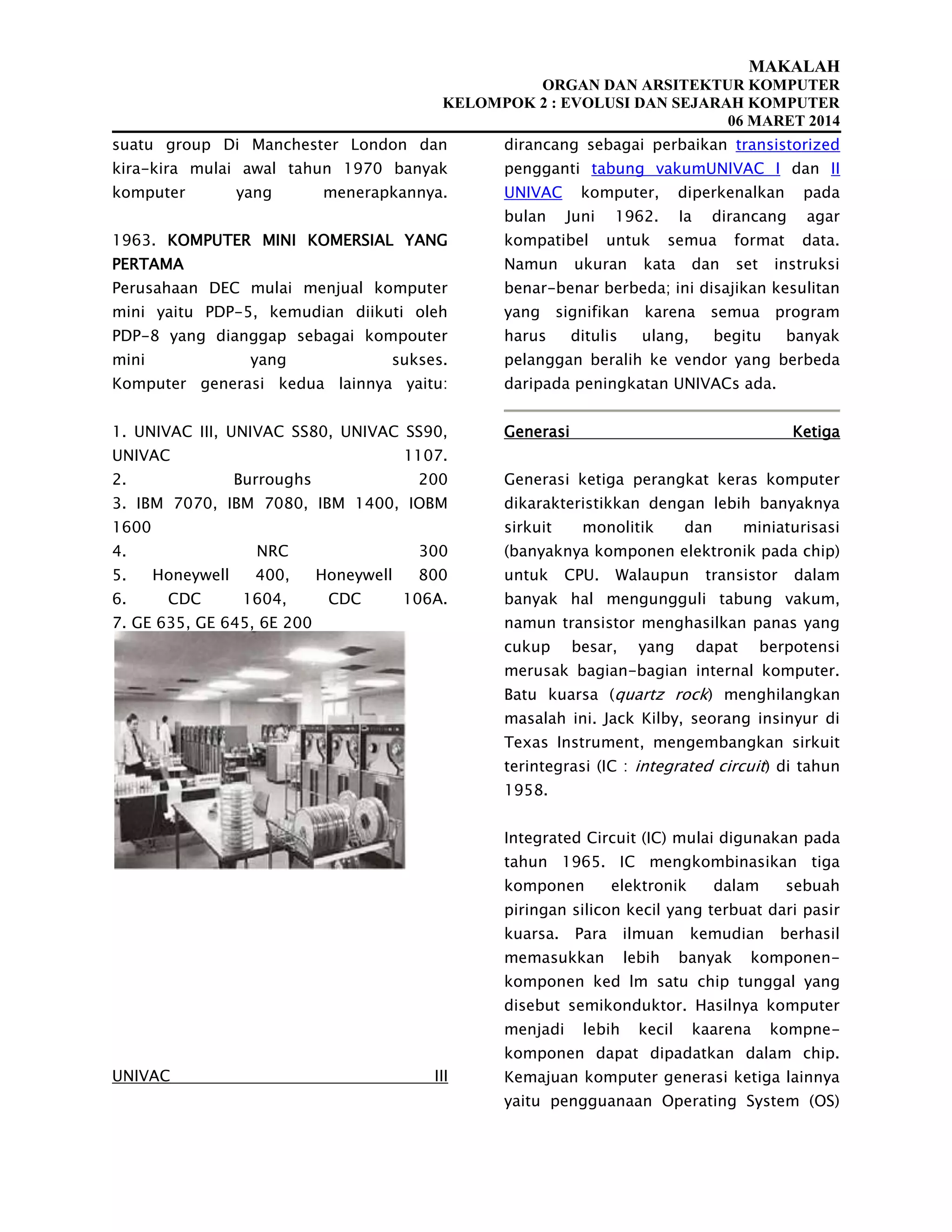 Evolusi dan sejarah komputer | PDF