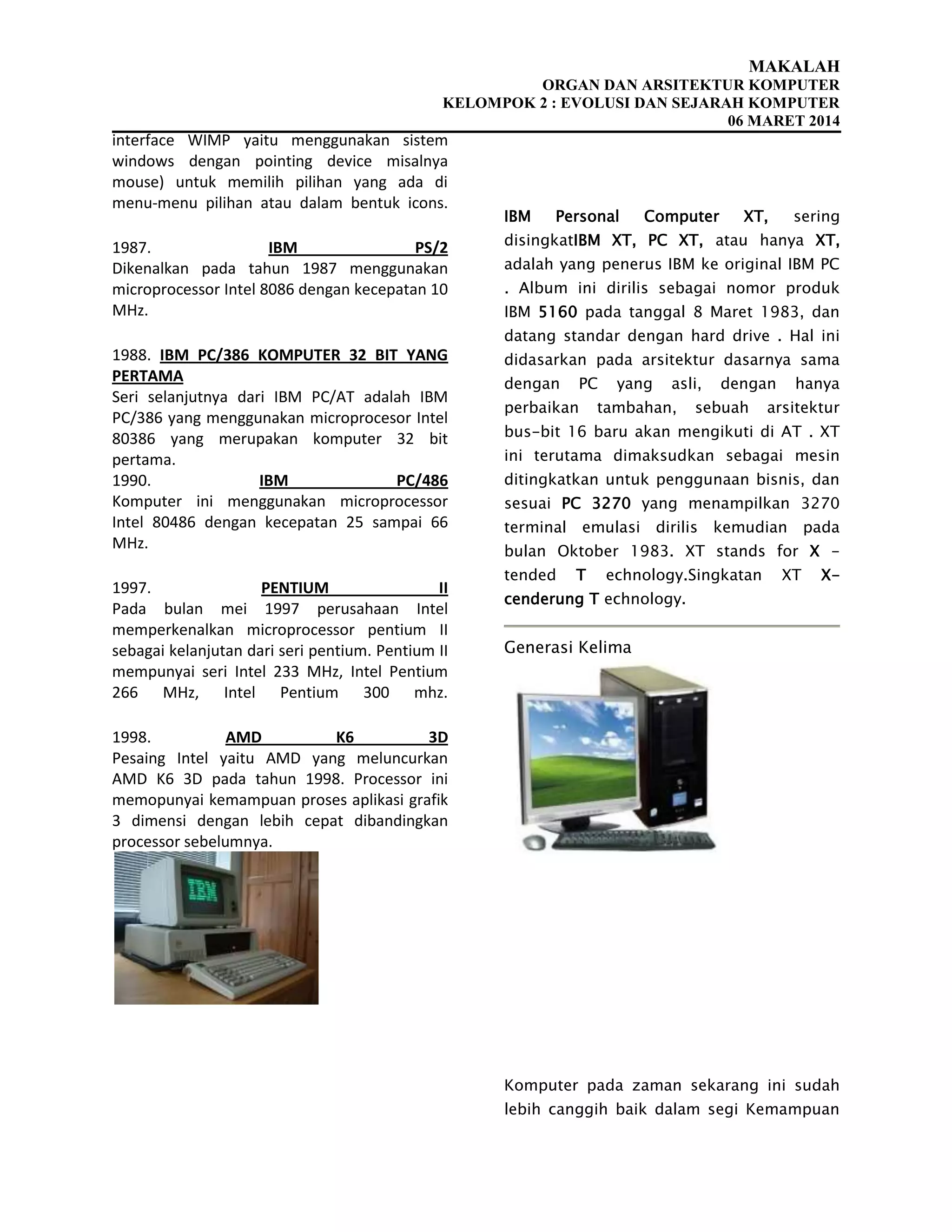 Evolusi dan sejarah komputer | PDF