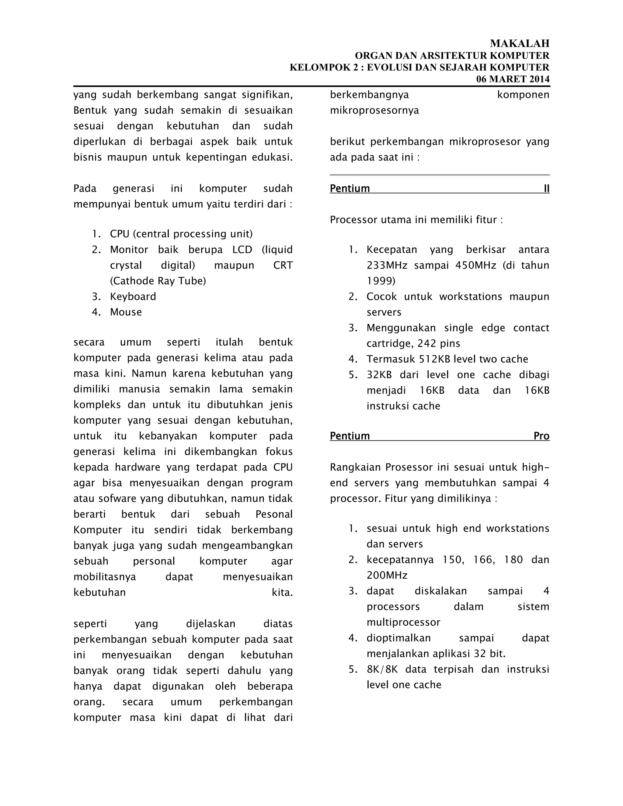 Evolusi dan sejarah komputer | PDF