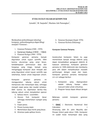 Evolusi dan sejarah komputer | PDF