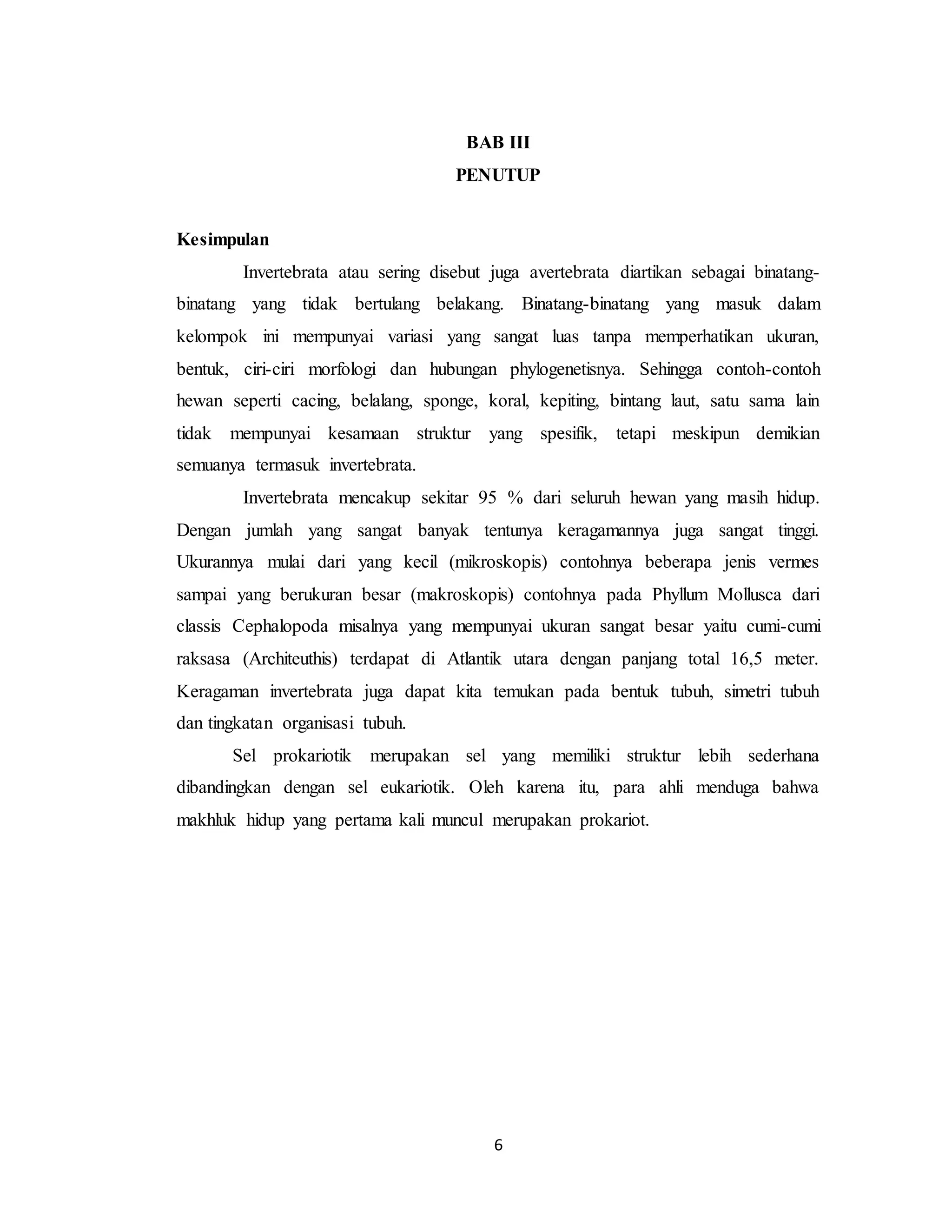 Evolusi invertebrataa | DOCX