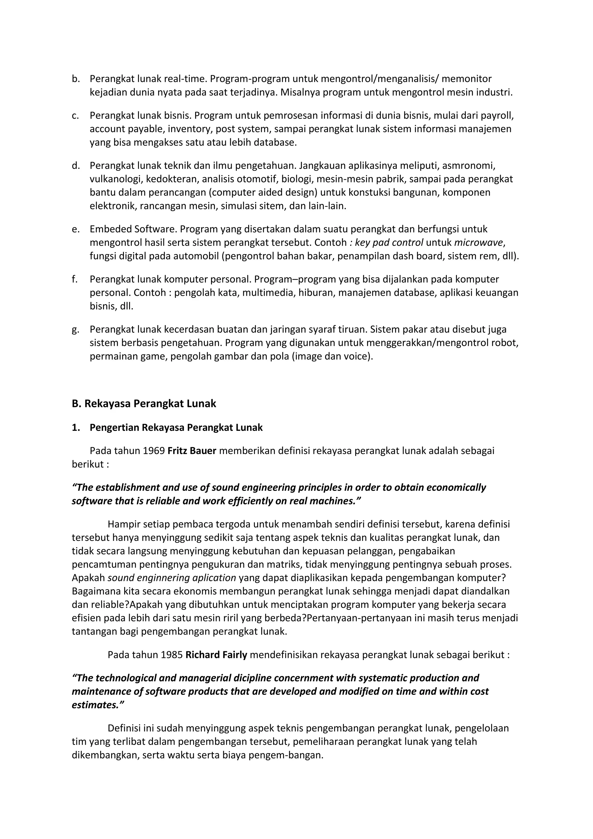 Evolusi perkembangan rekayasa perangkat lunak | DOCX