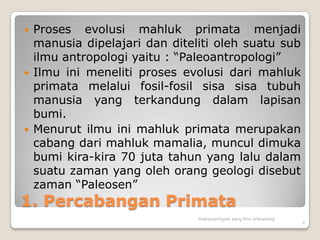 Evolusi primata dan manusia | PPT