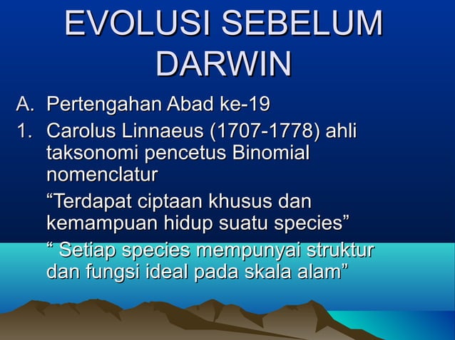 Evolusi Sebelum Darwin | PPT