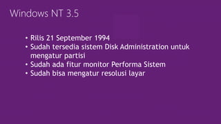 Evolusi sistem operasi windows | PPTX