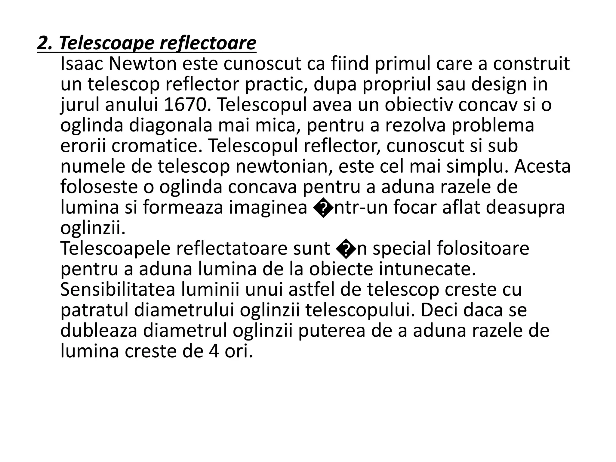 Evolutia telescoapelor | PPTX