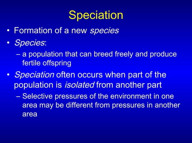 Evolution and speciation in life sciences | PPT