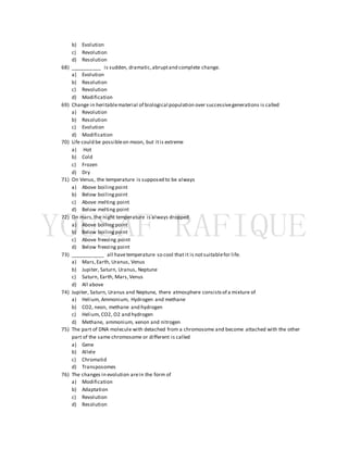 Multiple Choice Questions about Evolution | DOCX