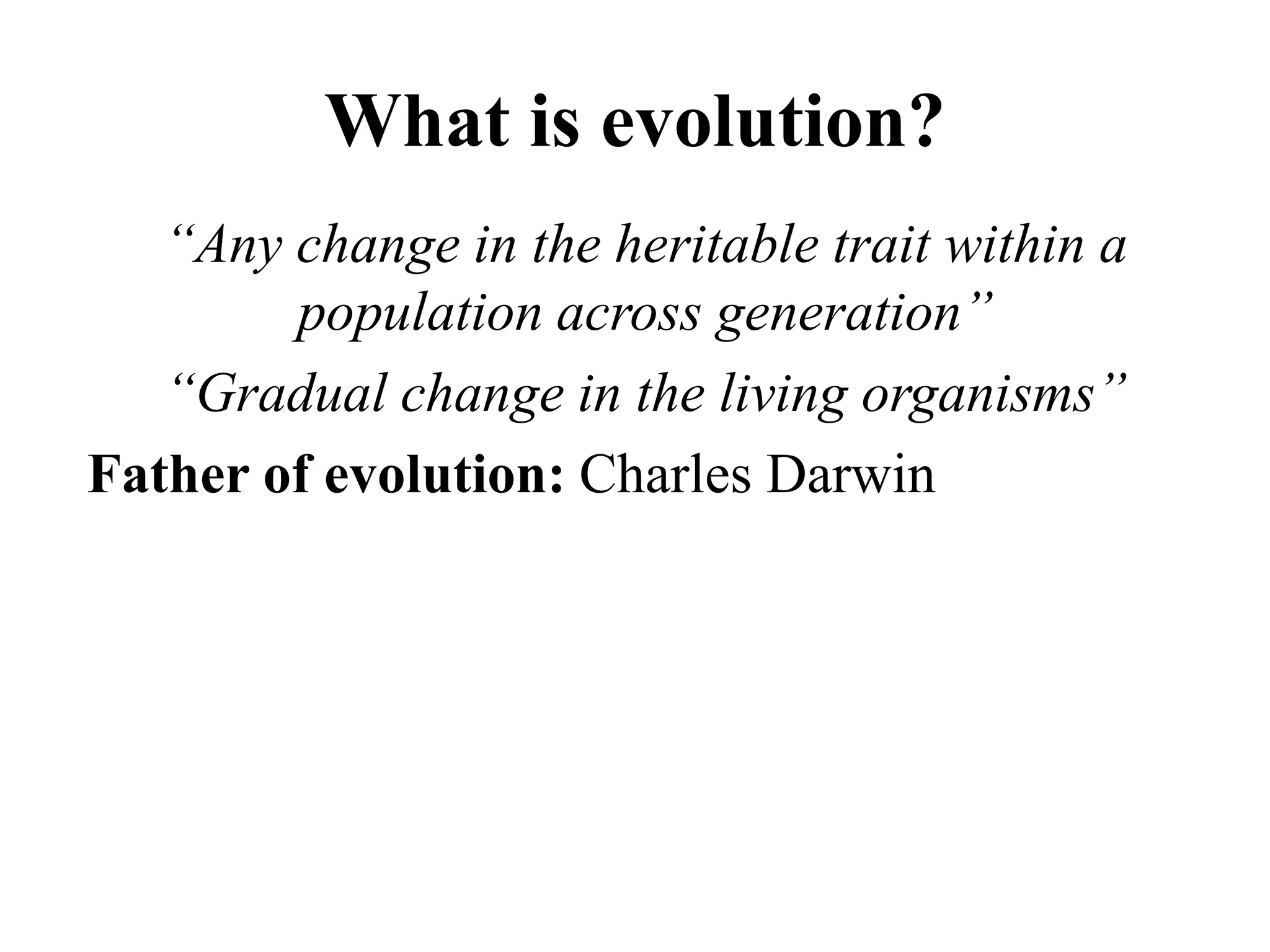 EVOLUTION, darwin, natural selection, types of evolution | PPT