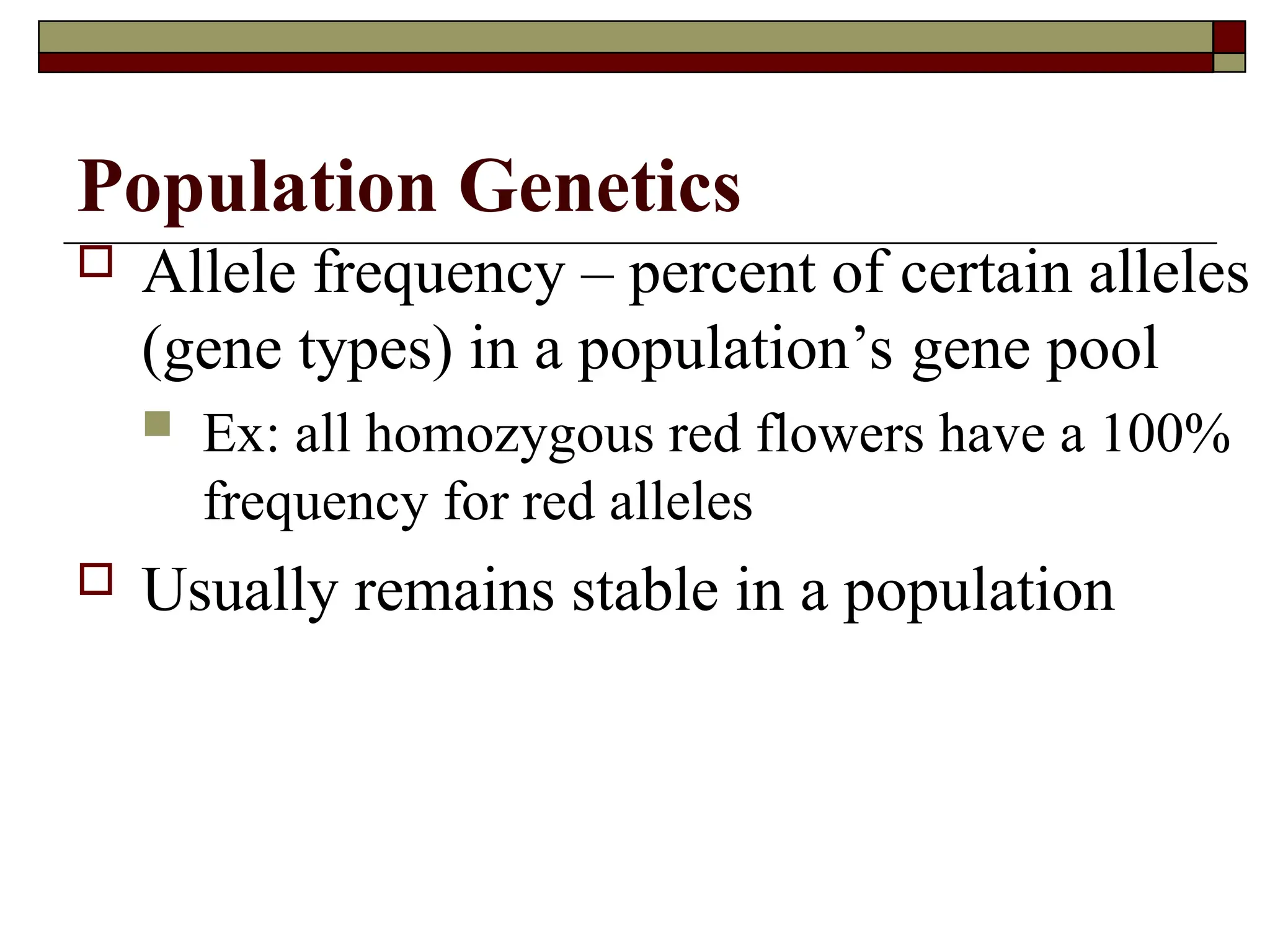 Evolution and population genetics presentation | PPT