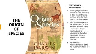 EVOLUTION and Theory of Darwin and examples. | PPT