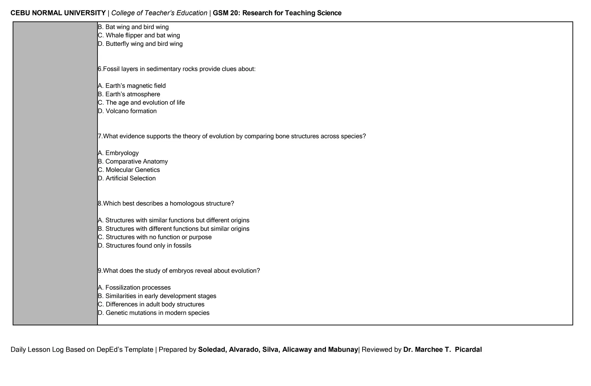 Semi Detailed Plan of Lesson in Teaching Biological Evolution | PDF