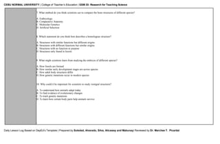 Plan of Lesson for Teaching Biological Evolution | PPT