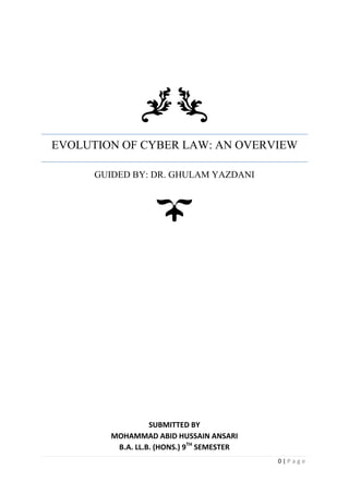 Evolution-of-Cyber-law for law students notes | PDF