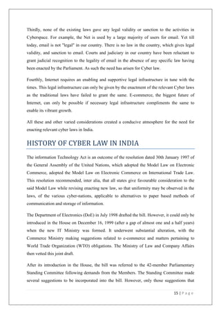 Evolution-of-Cyber-law for law students notes | PDF