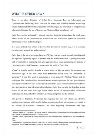 Evolution-of-Cyber-law for law students notes | PDF
