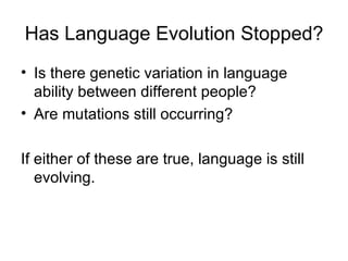 Evolution of-language-slides | PPT