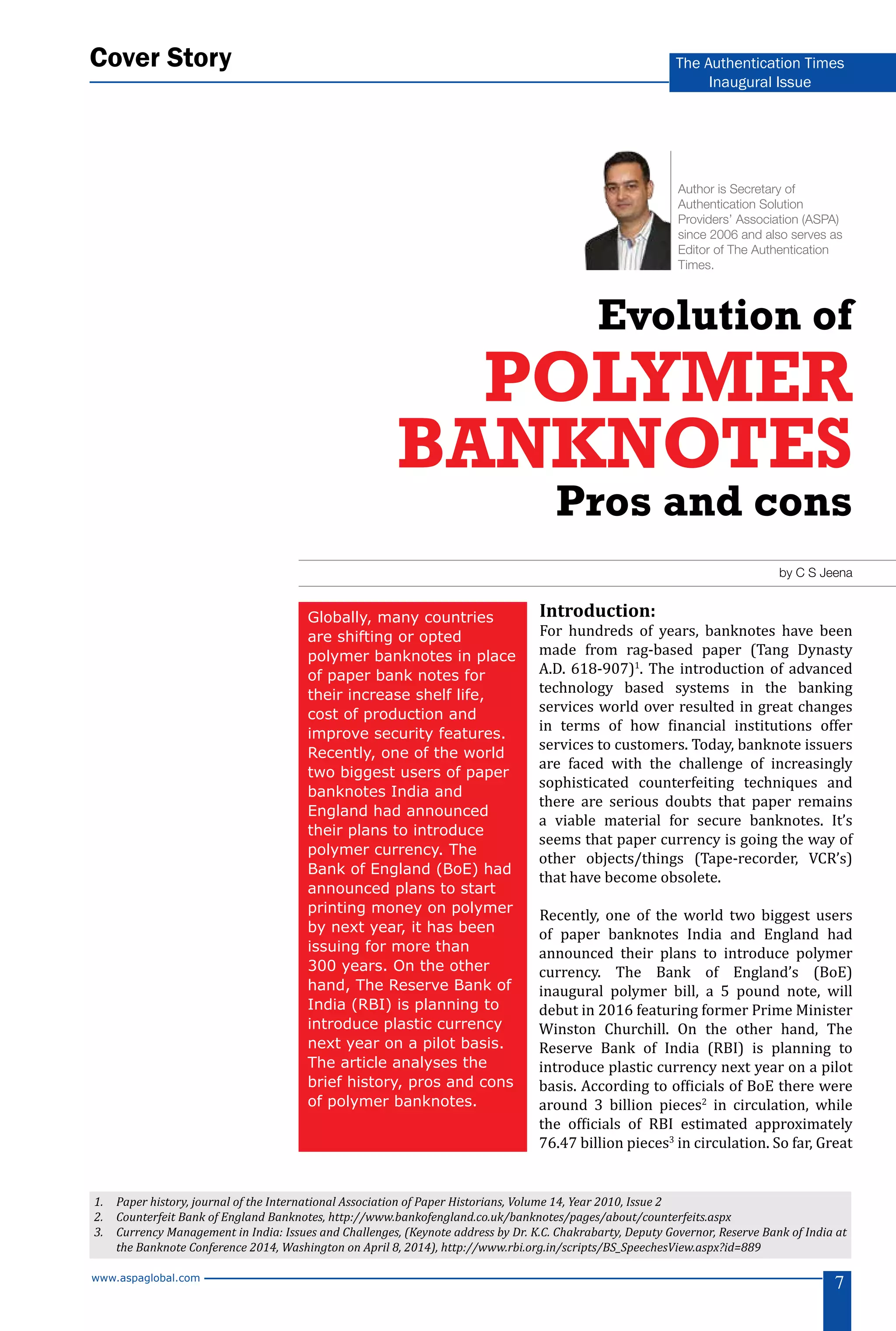 Evolution of Polymer Banknotes Pros and Cons | PDF
