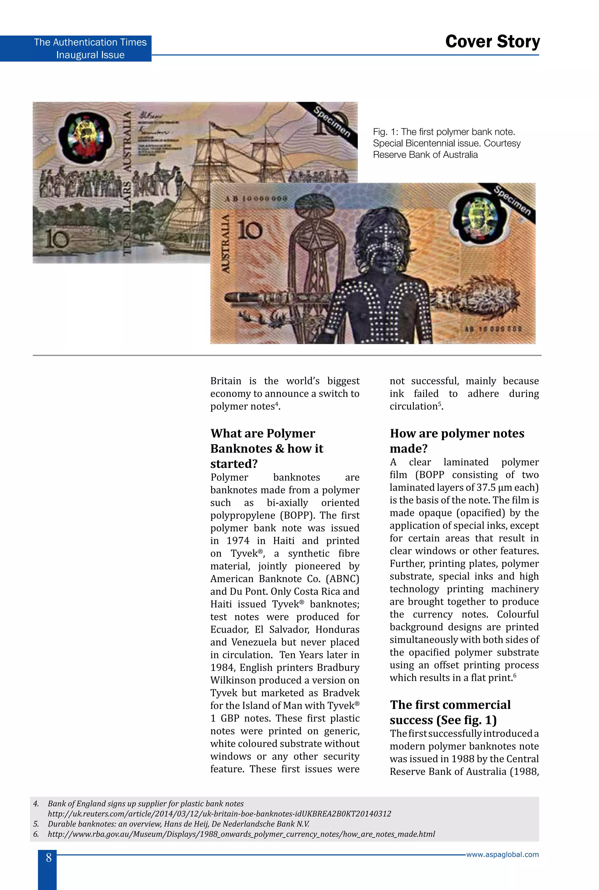 Evolution of Polymer Banknotes Pros and Cons | PDF