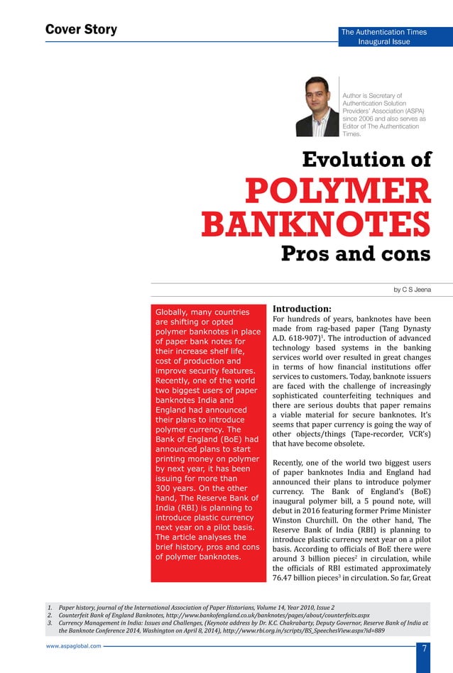 Evolution of Polymer Banknotes Pros and Cons | PDF