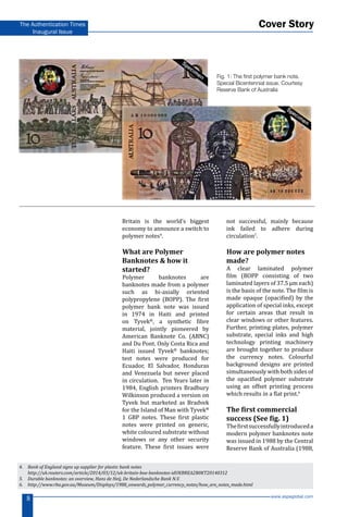 Evolution of Polymer Banknotes Pros and Cons | PDF