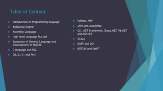 Evolution of Programming language | PPTX