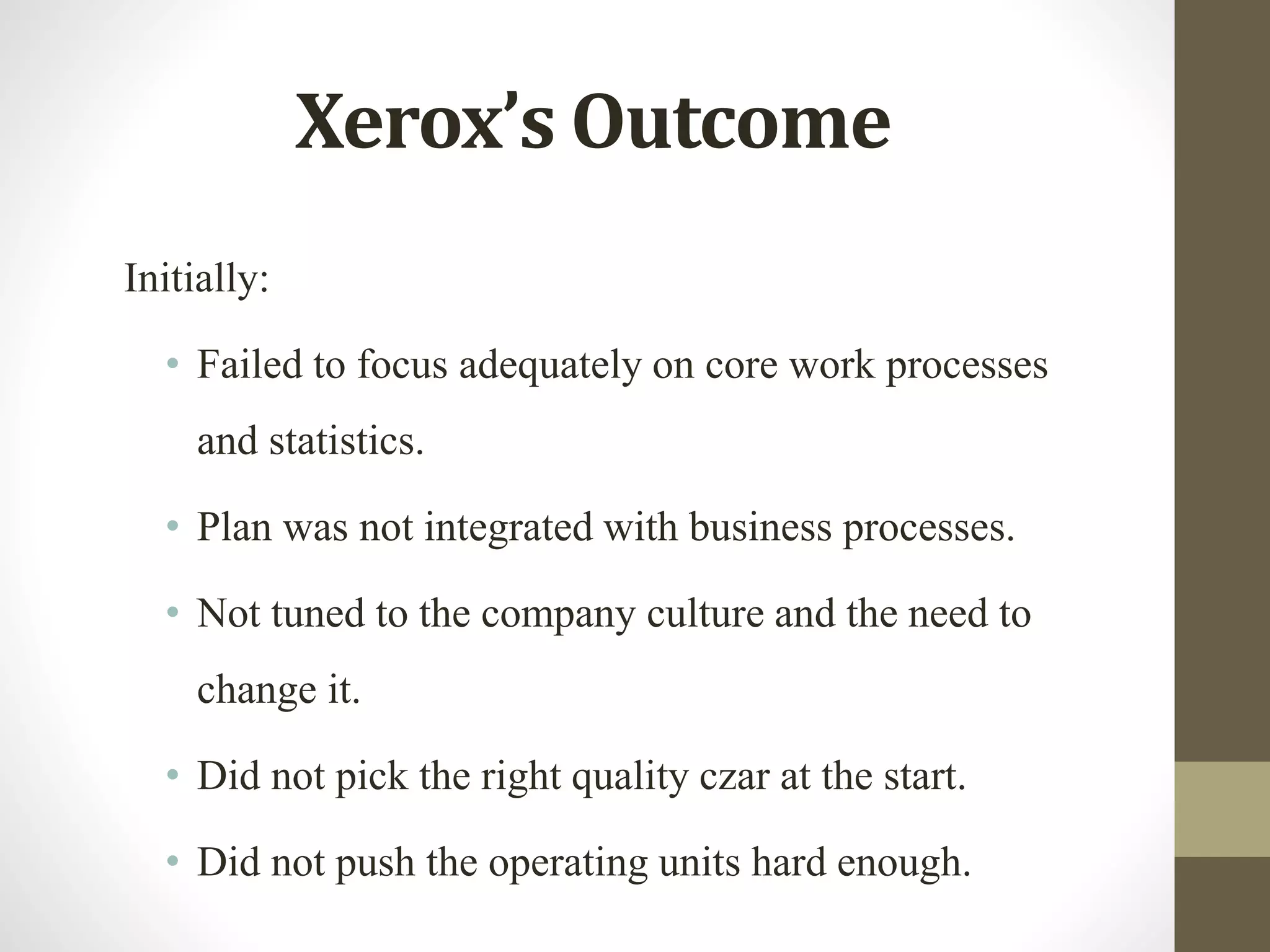 Evolution of-quality-in-xerox | PPTX