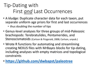 Budding or Anagenesis? Paraphylyand Ancestor-Descendant Relationships ...