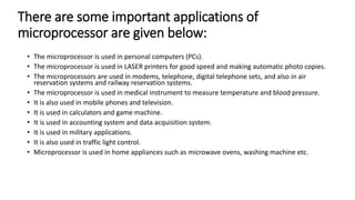 Evolution and application of microprocessor made by zakirul islam | PPT