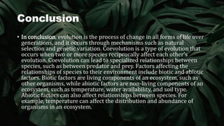 Evolution and Coevolution.pptx | Genetics | Science